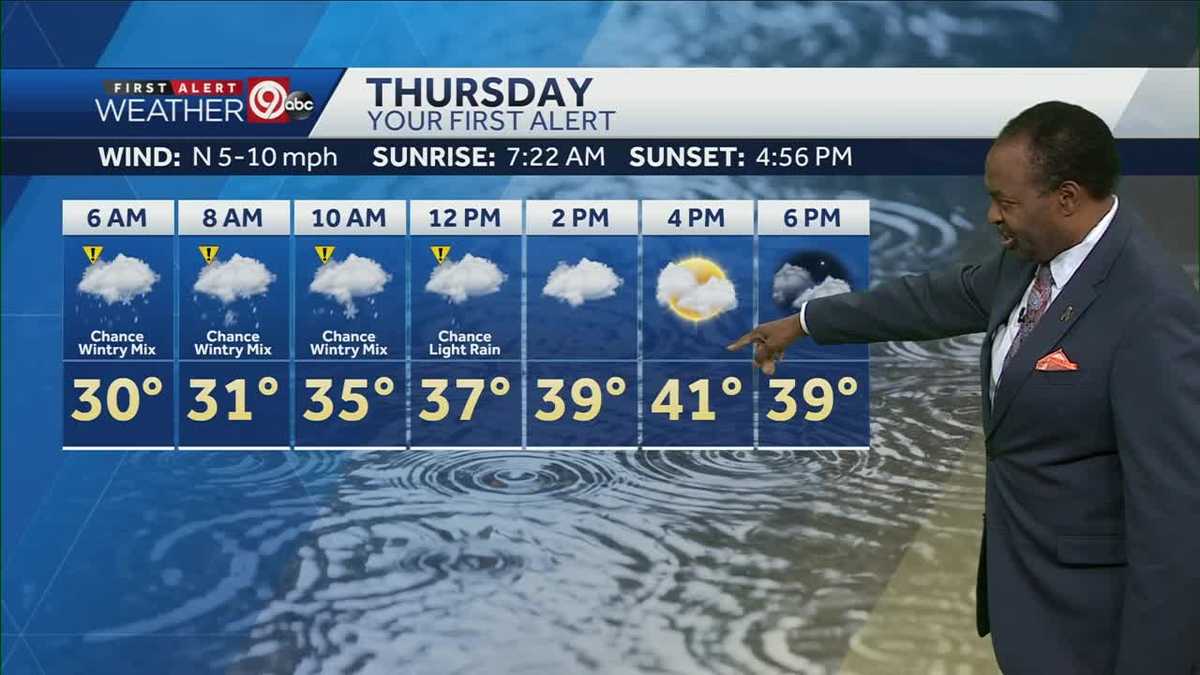 Wintry mix possible Thursday morning