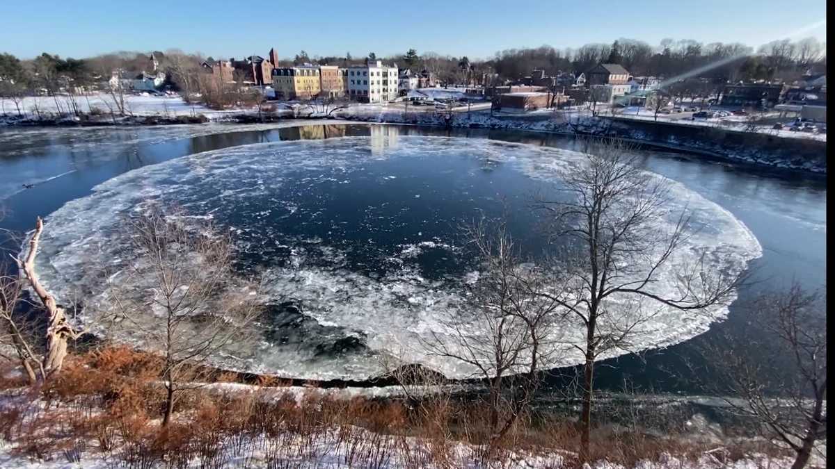 Back in shape: Maine's famous spinning ice disk reforms for first time ...