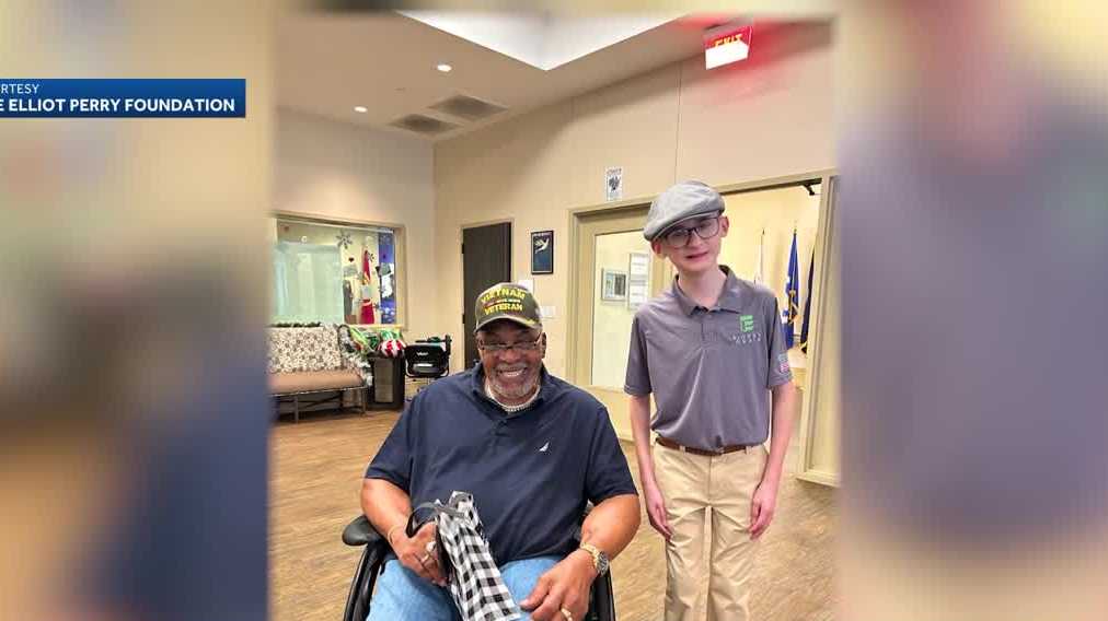 New Hampshire's Elliot Perry brings supplies to veterans