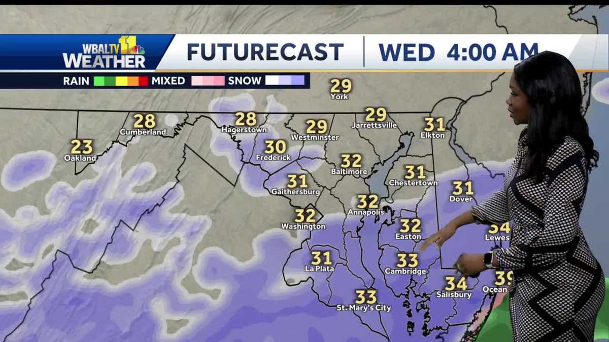 Warm today, but cold temps and wintry showers midweek