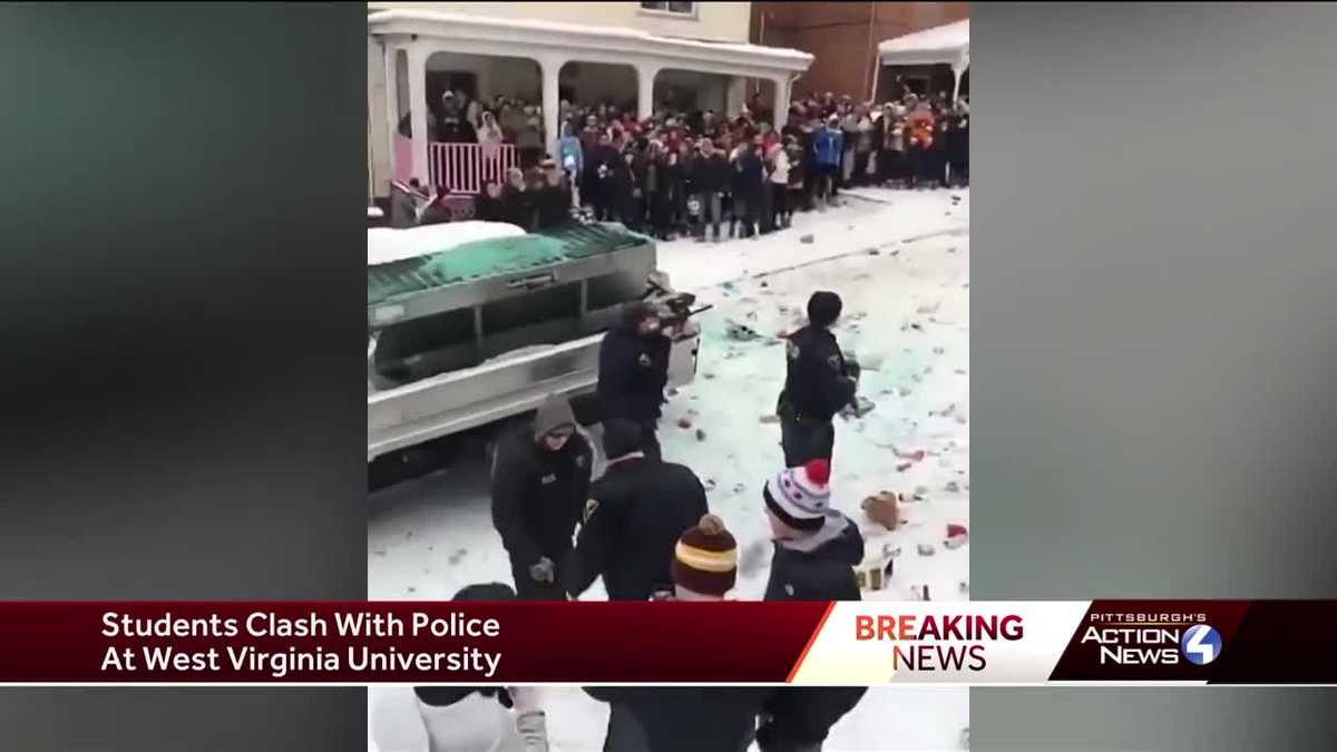 Students clash with police at West Virginia University
