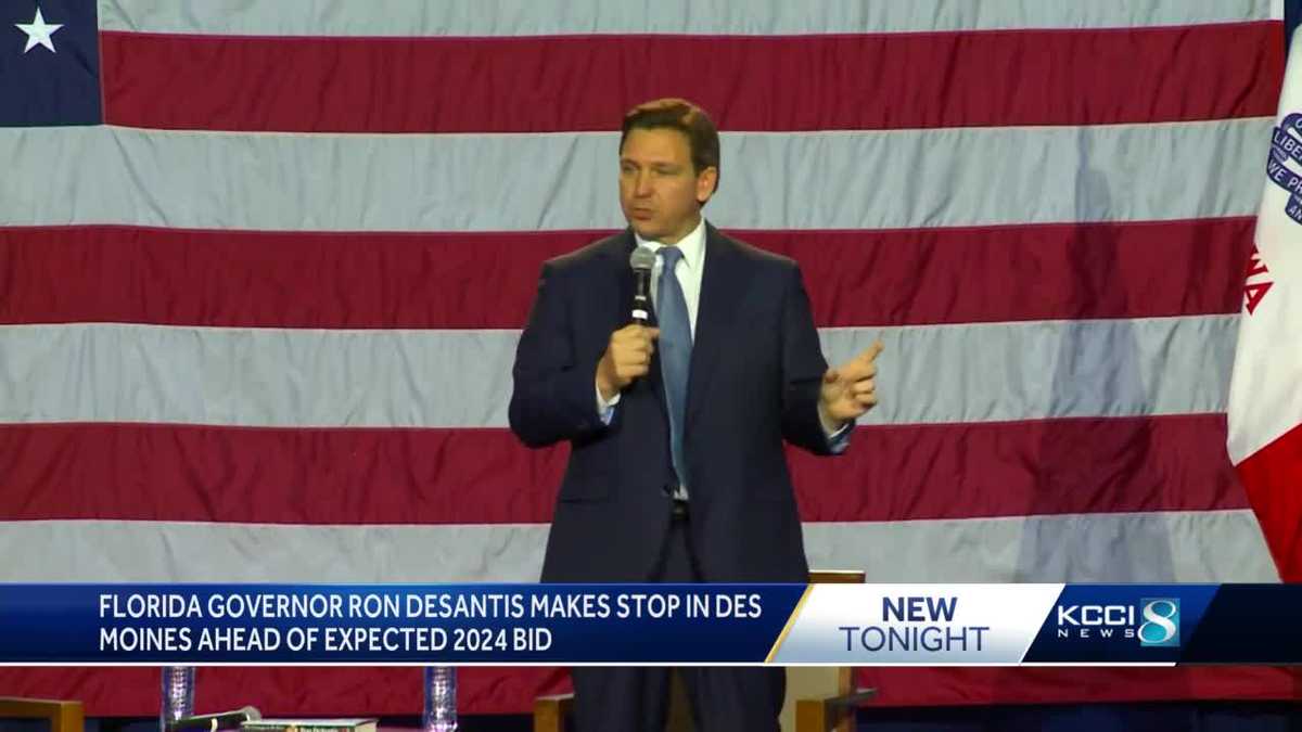 DeSantis speaks in front of DSM crowd ahead of expected 2024 bid