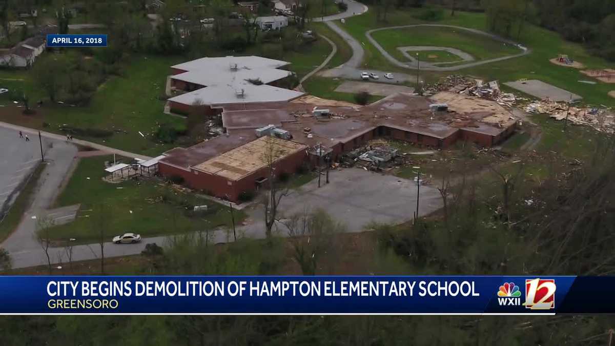 North Carolina: Greensboro begins demolition of Hampton Elementary School following damage from ...