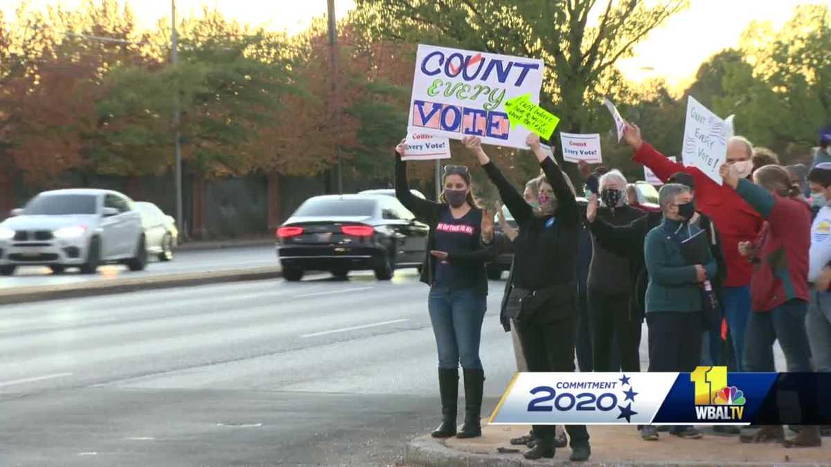 Protest in Baltimore to make sure every vote in election gets counted