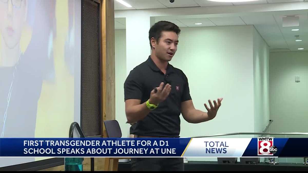 Transgender swimmer speaks about his journey at UNE