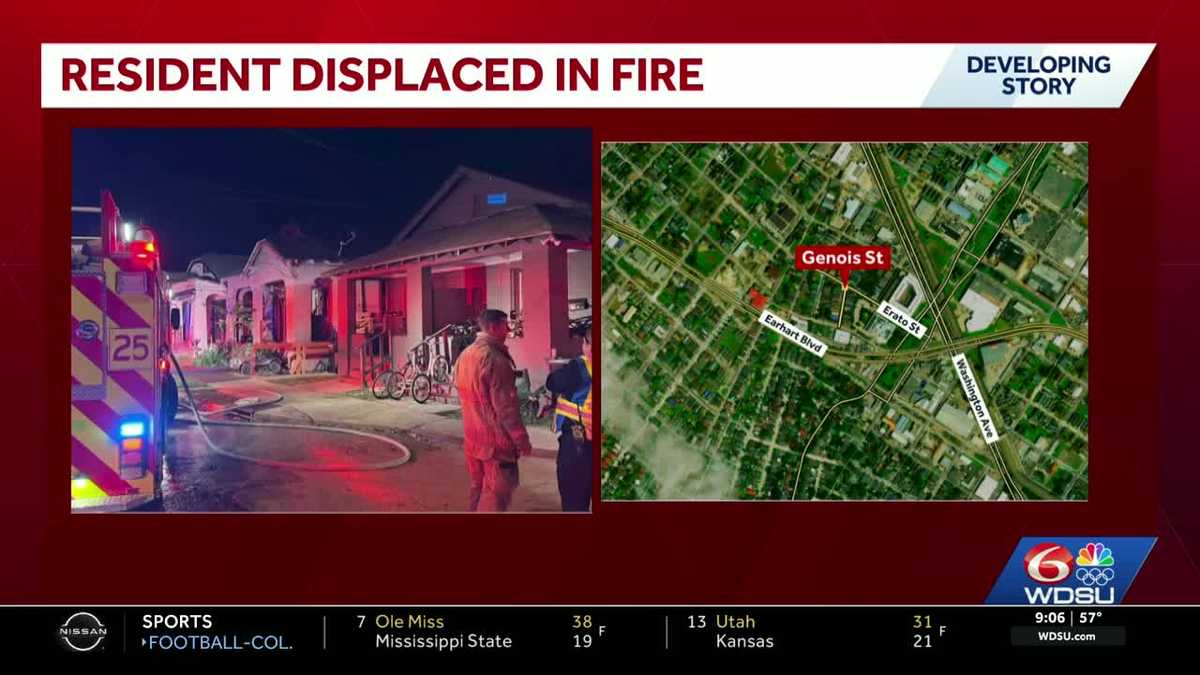 New Orleans resident displaced after fire in Gert Town