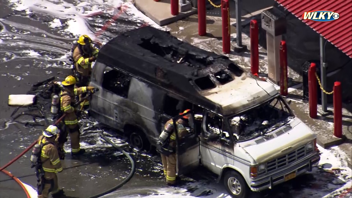 Fire in Costco parking lot
