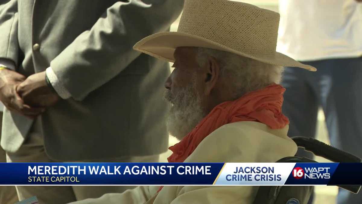 James Meredith leads walk against crime