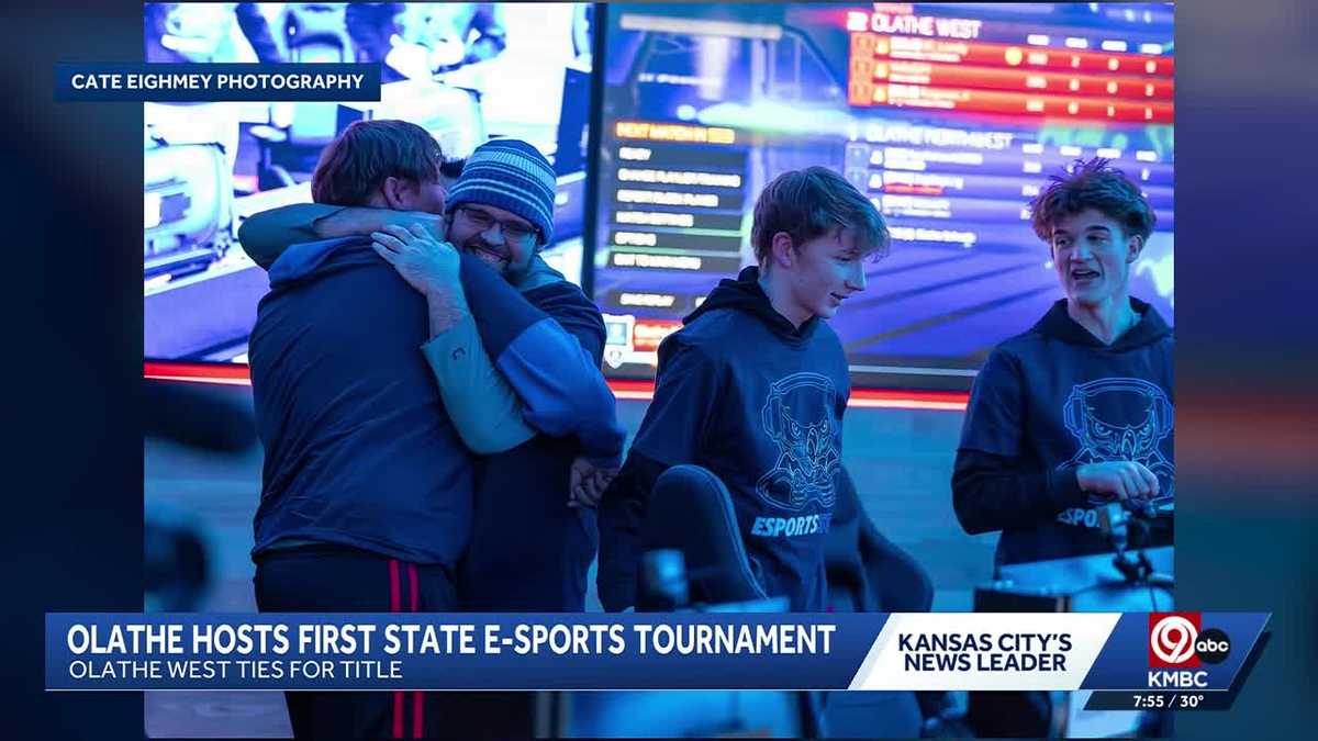 Olathe West Esports team celebrating co-championship at first-ever ...