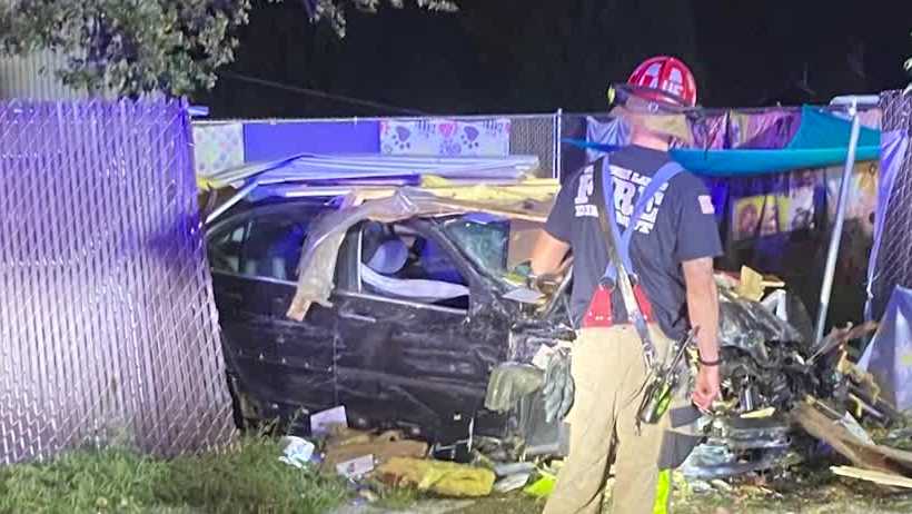 Watch: Police dash cam video shows chase, crash into doggy day care
