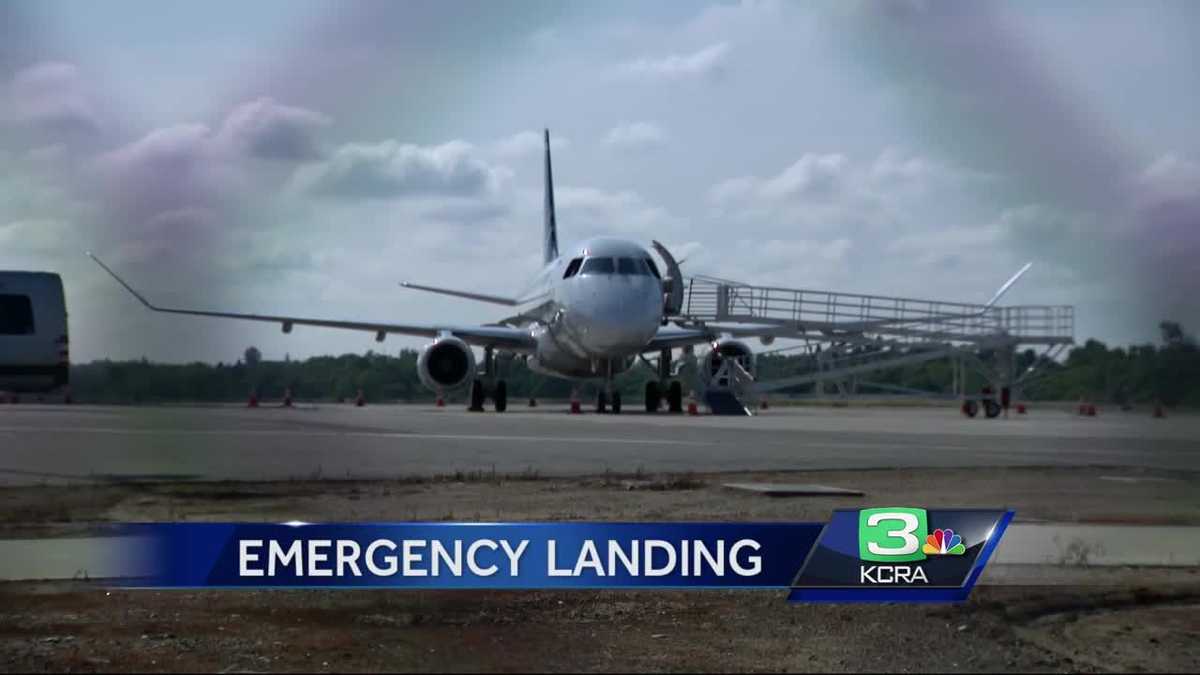 Passengers react to emergency landing