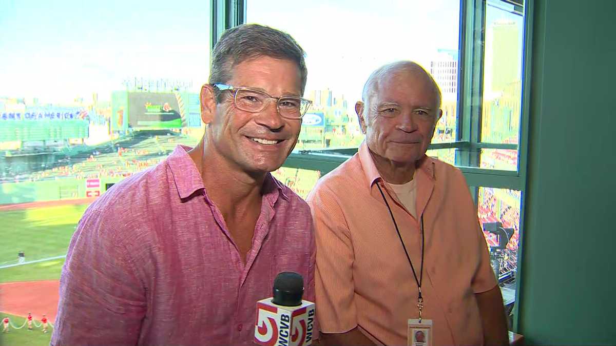 Duke Castiglione, dad spend time together in Red Sox booth