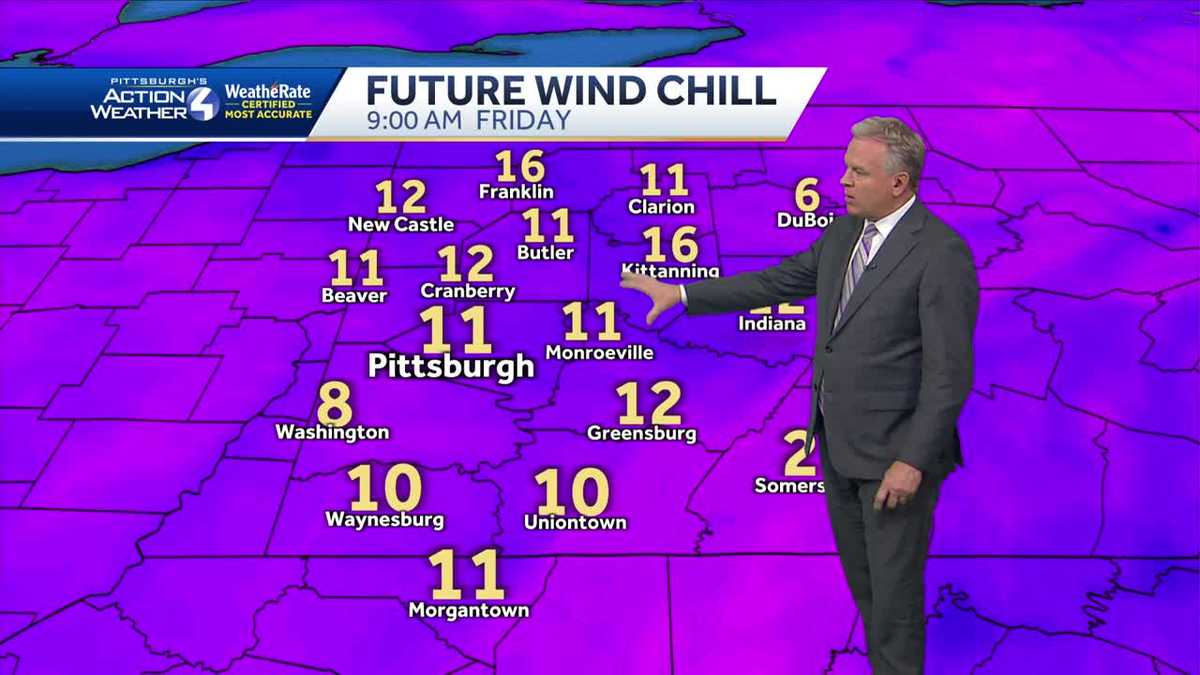 Cold Friday in Pittsburgh, bitter wind chills as snow wraps up