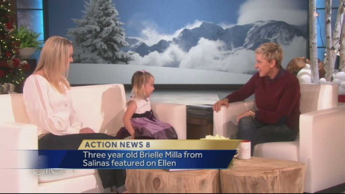 Three-year old Salinas girl featured on Ellen DeGeneres Show
