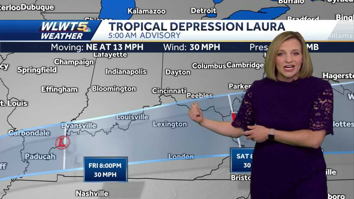 Showers and a few storms today thanks to Laura