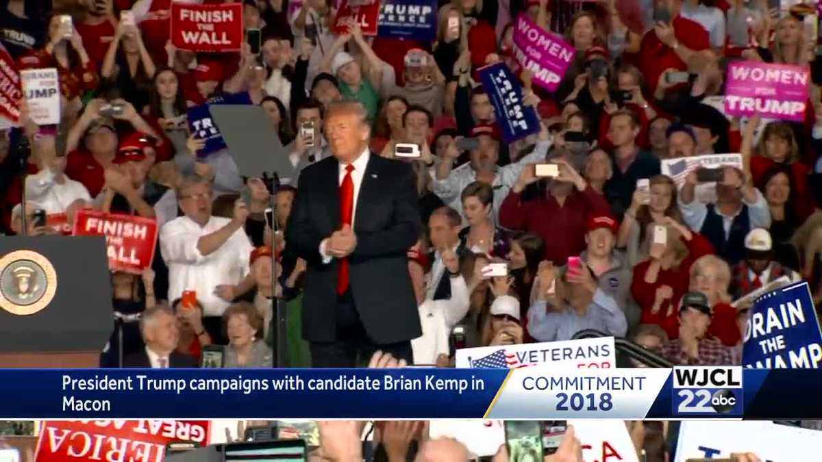 Donald Trump speaks for Brian Kemp in Macon