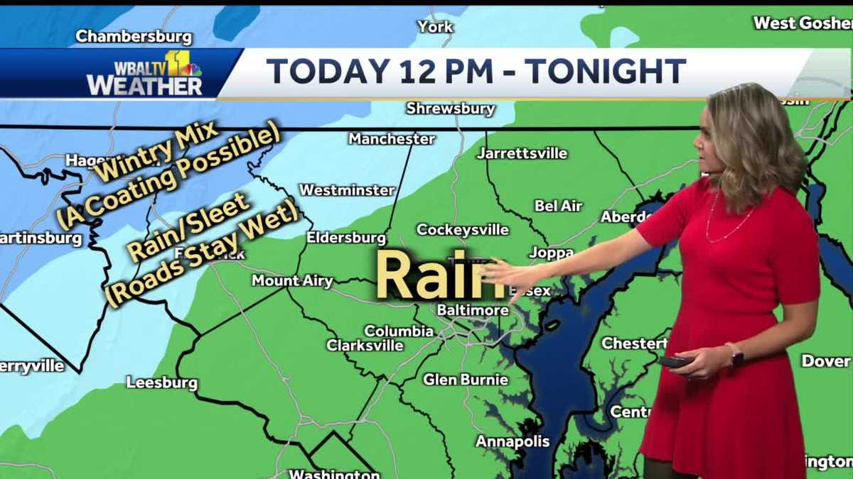Cold, wet conditions could lead to wintry mix in some areas