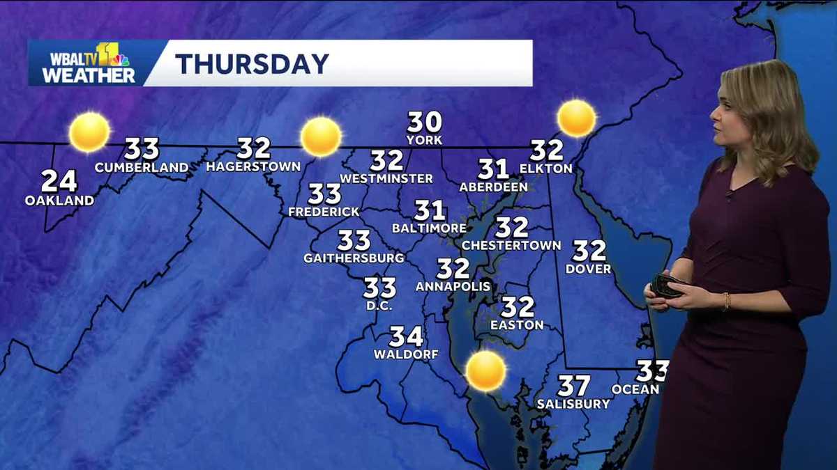 Baltimore weather: Sunny Thursday ahead of light snow Friday