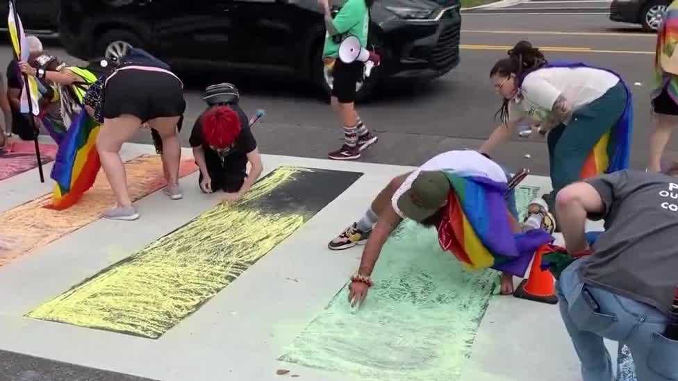 Video: FDOT removes rainbow colors from Pulse nightclub crosswalk