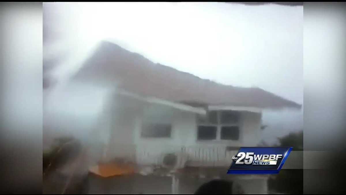 Roof blown off house in The Bahamas