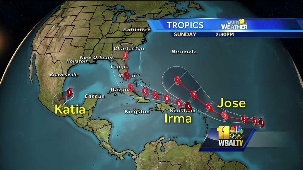 Tom tracks THREE hurricanes