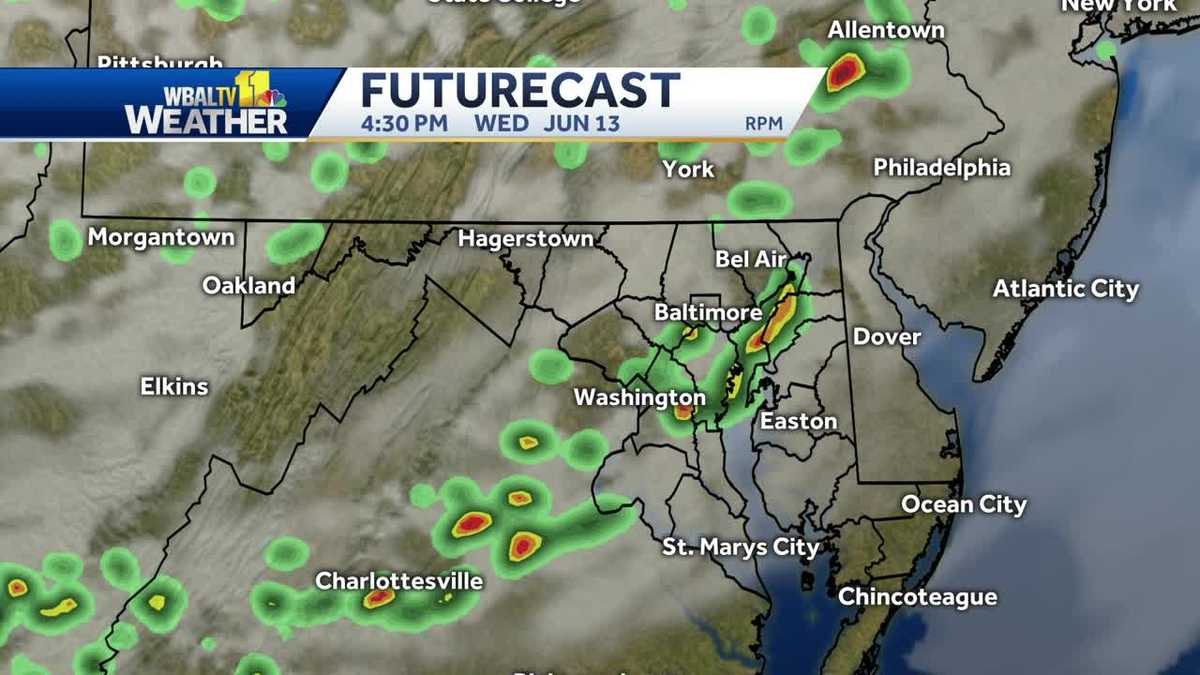 Chance of t'storm Wednesday afternoon
