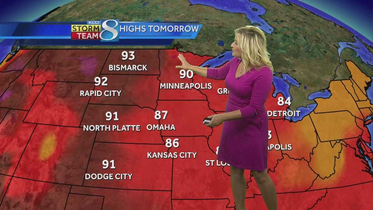 Even warmer temps for tomorrow in Iowa
