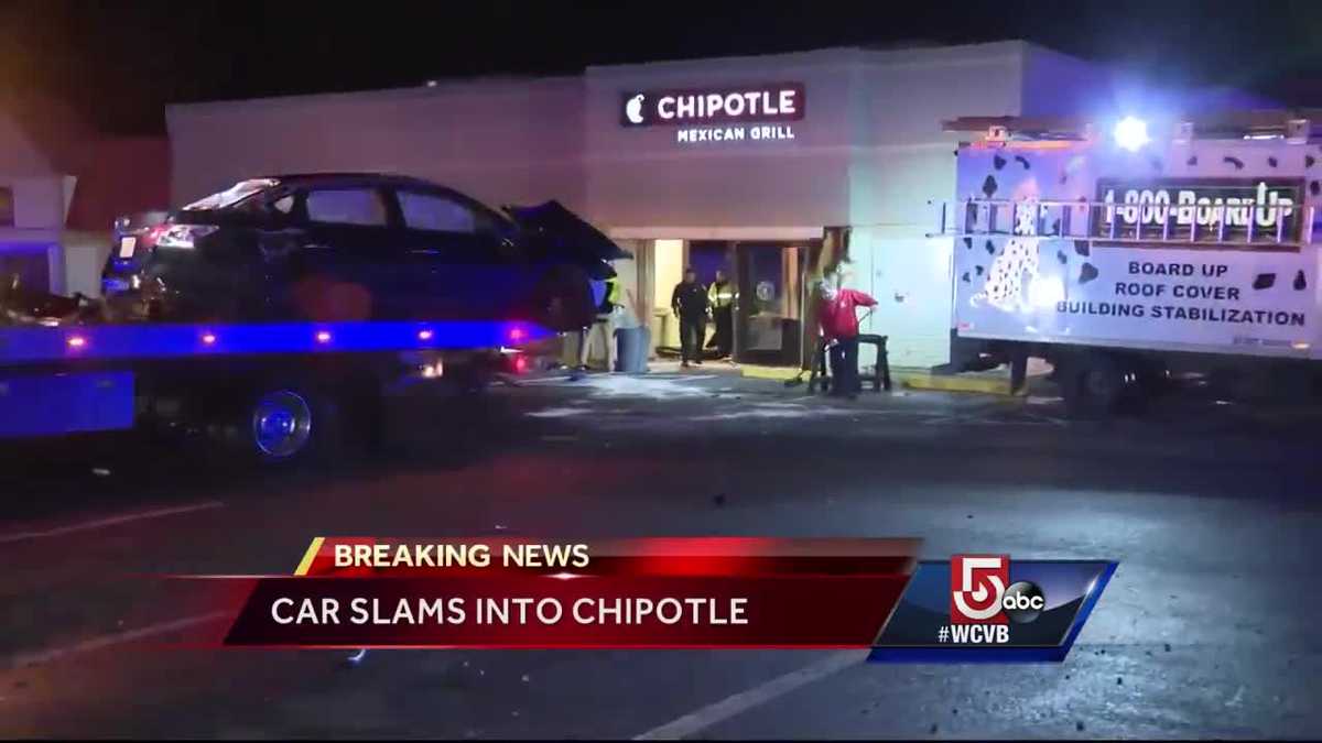Car slams into Chipotle