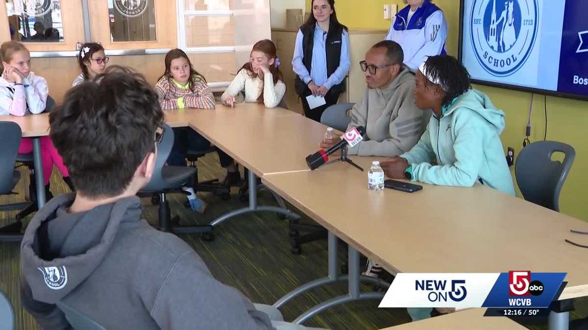 Boston middle schoolers inspired by professional runners ahead of half ...