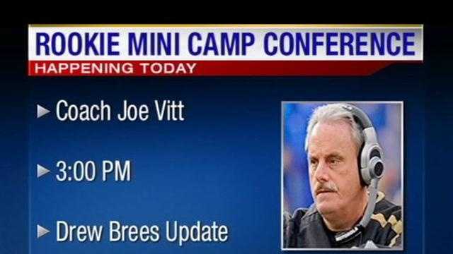 Saints Coach Joe Vitt To Hold Conference On Rookie Mini Camp