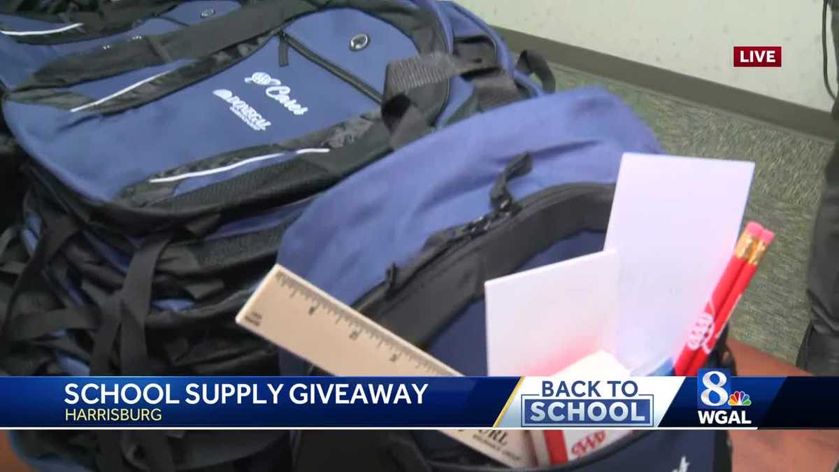 Backpacks with supplies to be distributed to kids in South Central PA