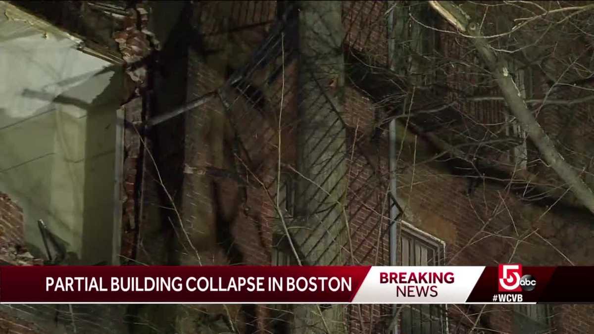 Part of building collapses in Boston's South End
