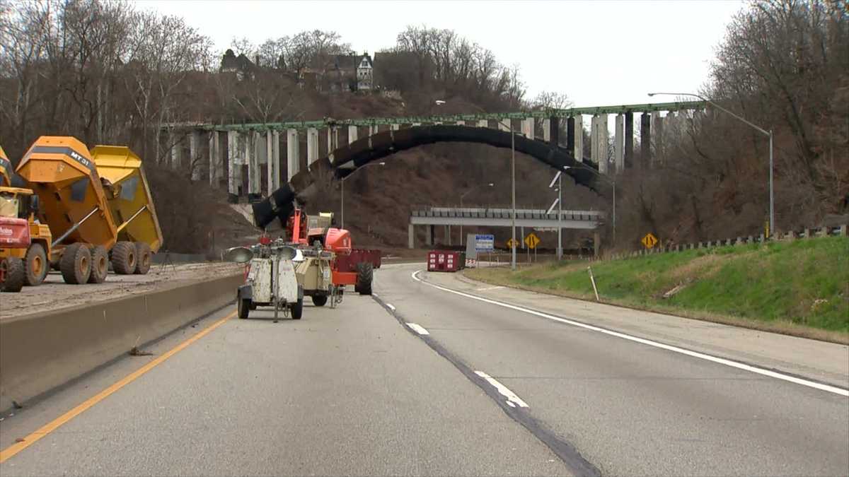 Greenfield Bridge implosion from the parkway