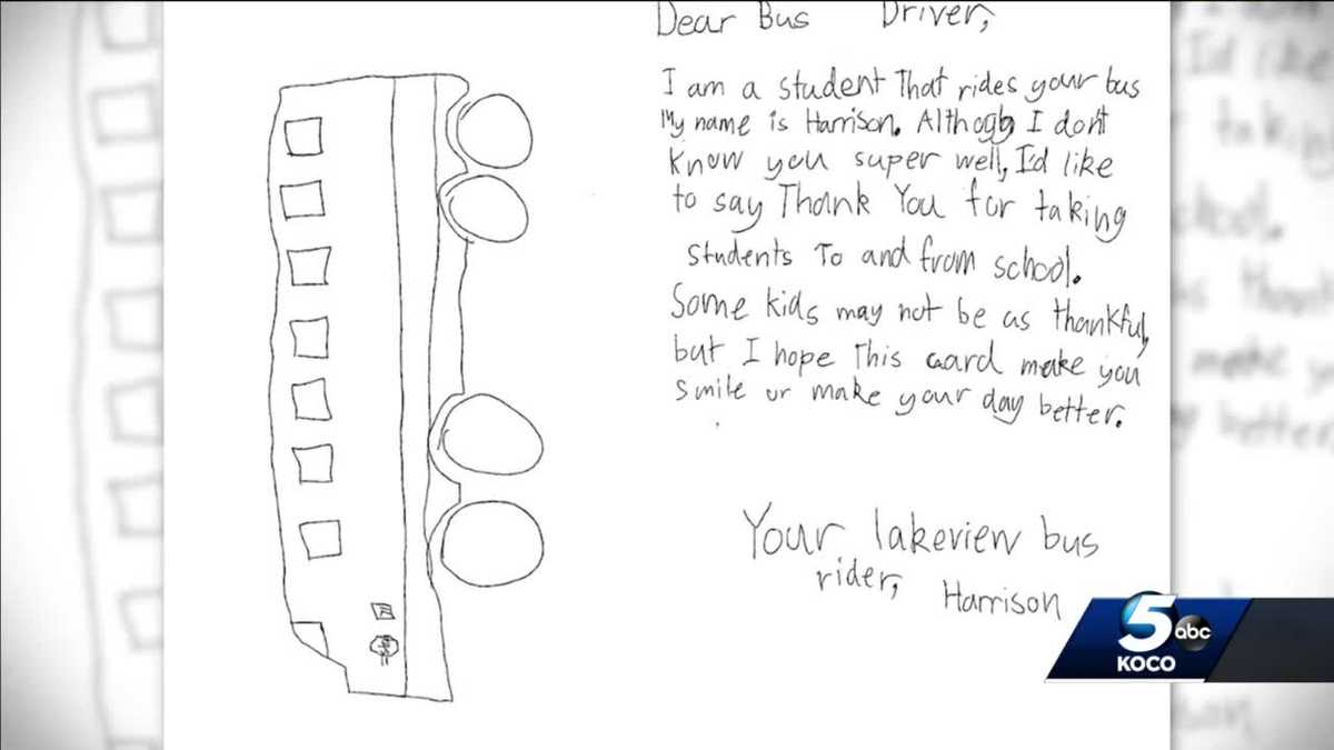 Oklahoma student writes thank-you note to bus driver