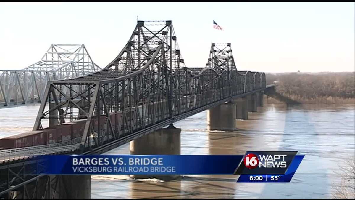 Barges strike bridge