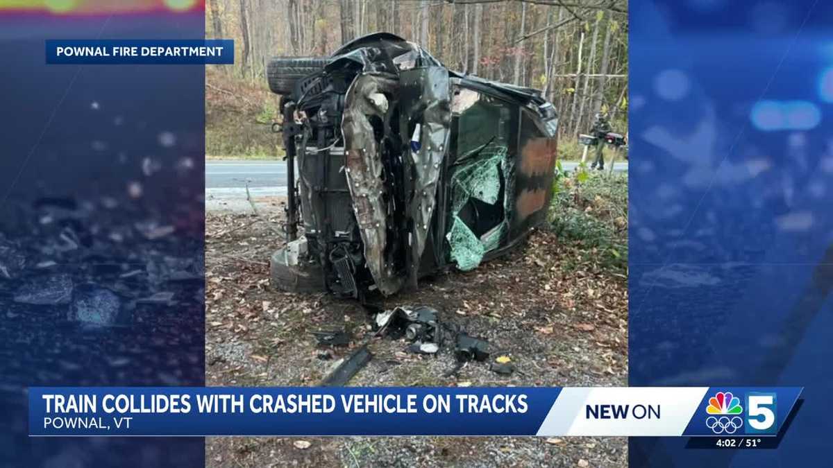 No injuries after train collides with car on tracks in Pownal, Vermont