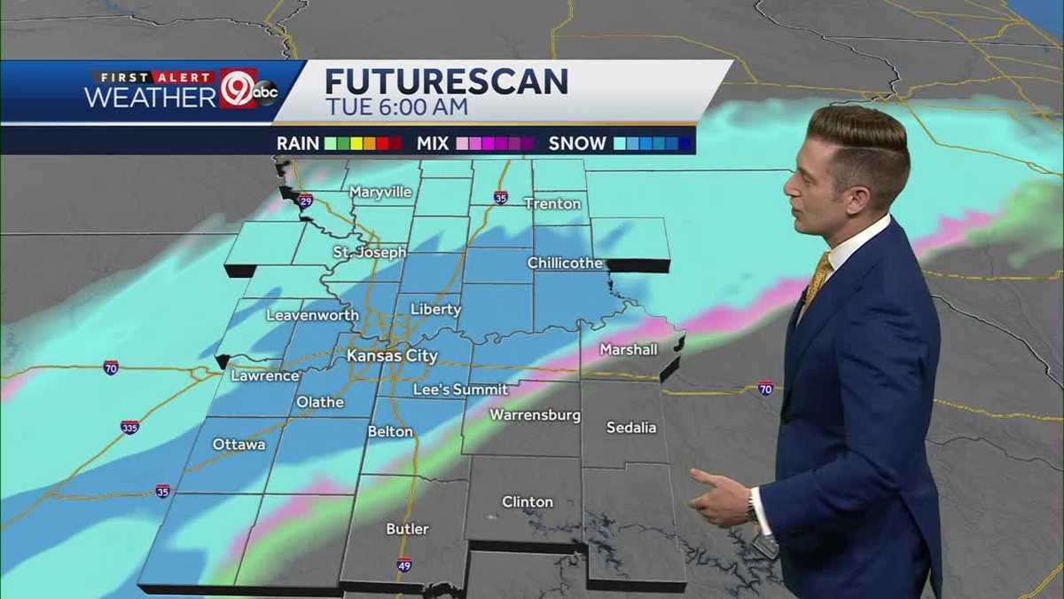 Chilly Monday setting up for snow Tuesday morning