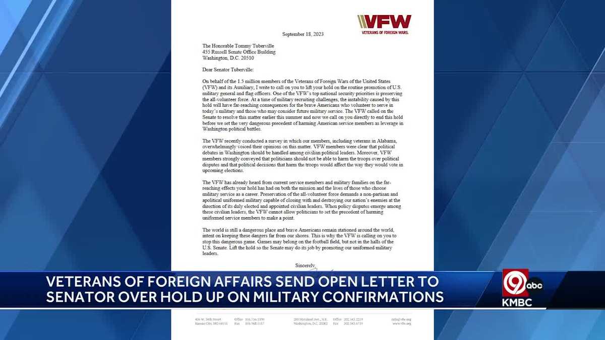 VFW sends open letter to senator over hold up on nominees