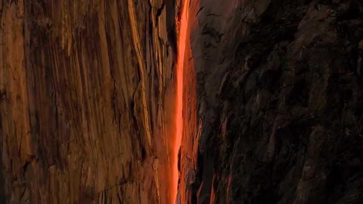 Spectacular "Glowing" Waterfall