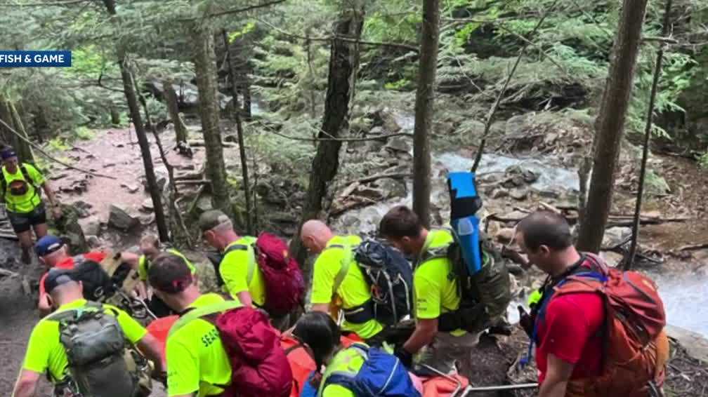Injured hiker rescued after fall from slippery section of Falling ...