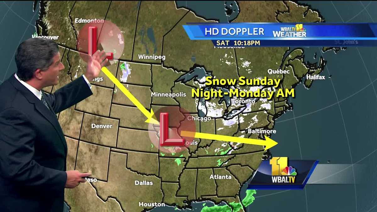 Tony shows how much snow is coming Sunday night
