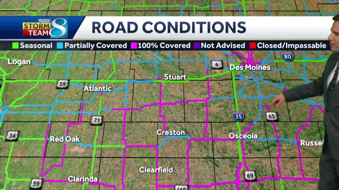 Gusty winds cause blowing snow in central Iowa