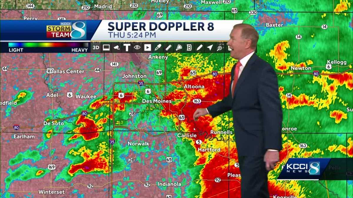 Severe storms pass through central Iowa