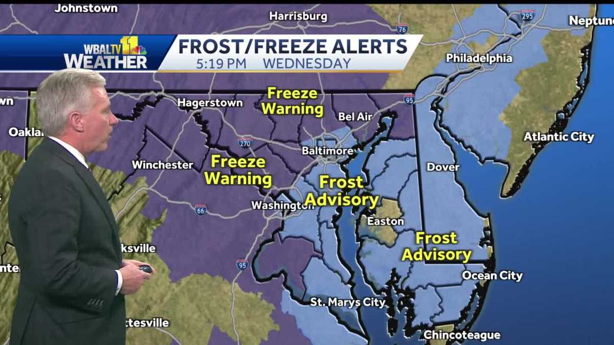 Freeze warning, frost advisory issued for parts of Maryland