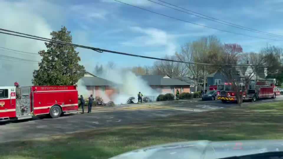 North Carolina: Winston-Salem fire crews battle vegetation fire on ...