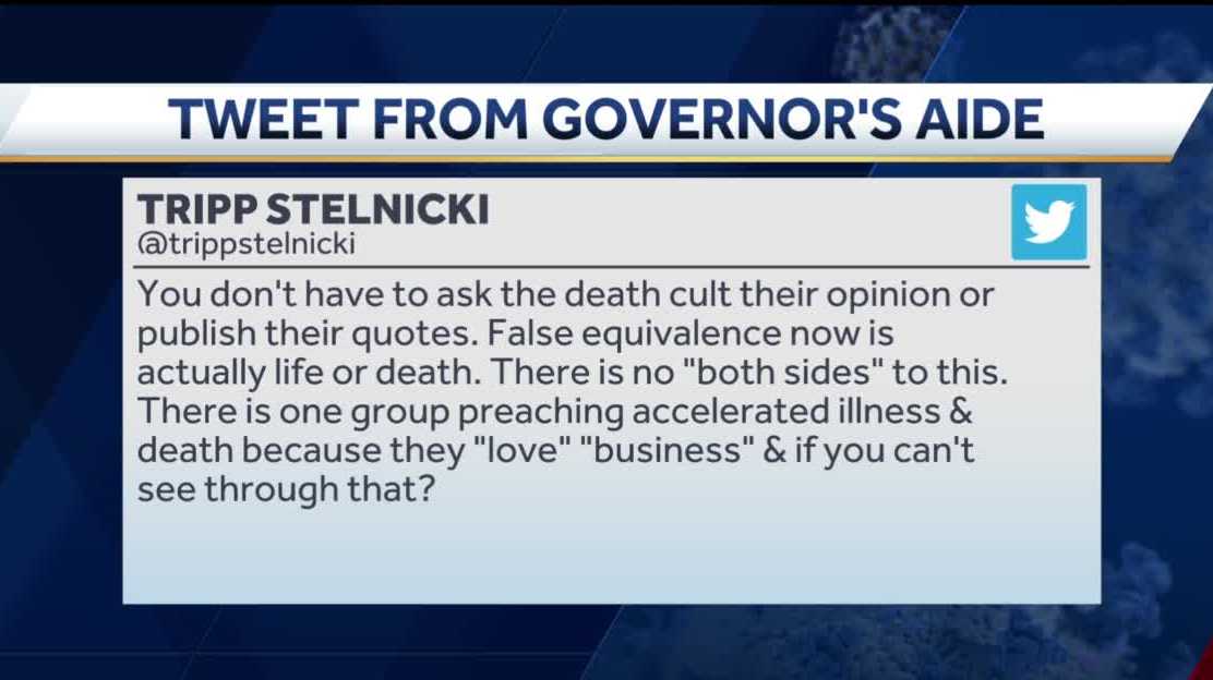 State Republican party angry over tweet by governor's aide