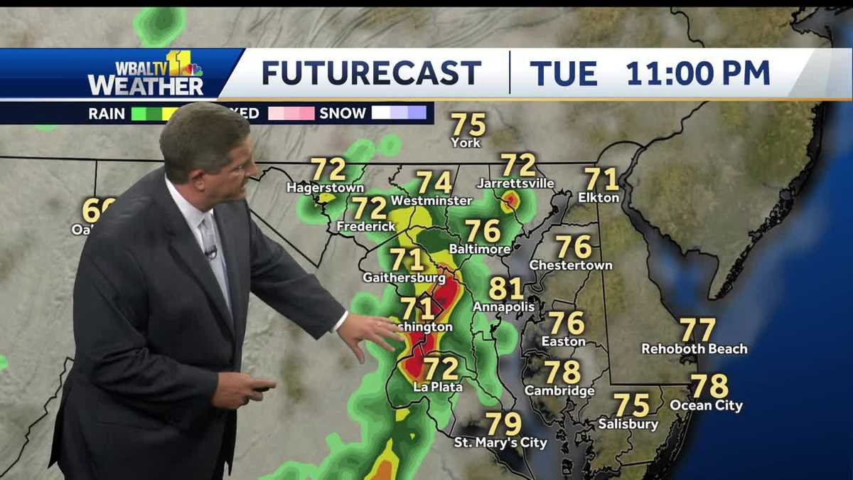 Rainy rest of the day, more in forecast for Wednesday