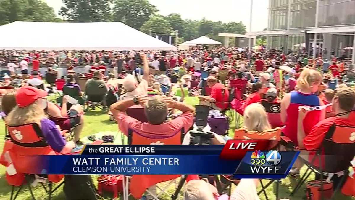 Thousands gather at Clemson University to watch the total solar eclipse