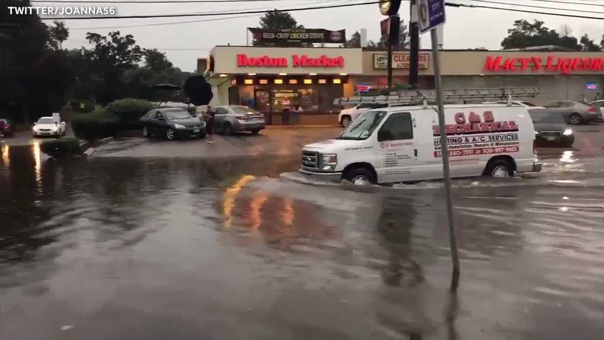 Major flooding in Boston area leaves several cars stranded