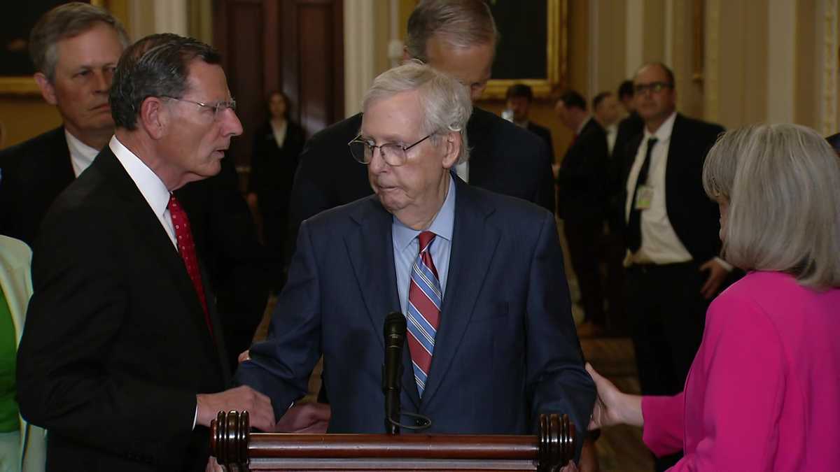 Mitch McConnell says he's 'fine' after freezing during press conference